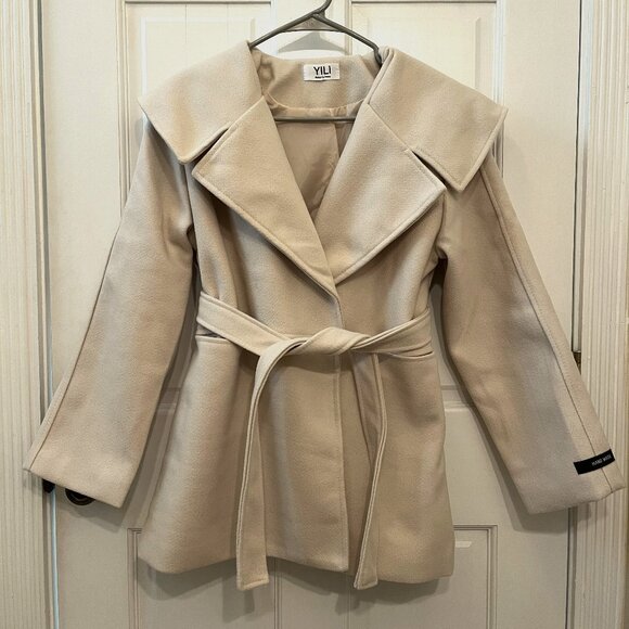 Codibook | Jackets & Coats | Korean Beige Fallwinter Sailor Collar Belt Coat | Poshmark